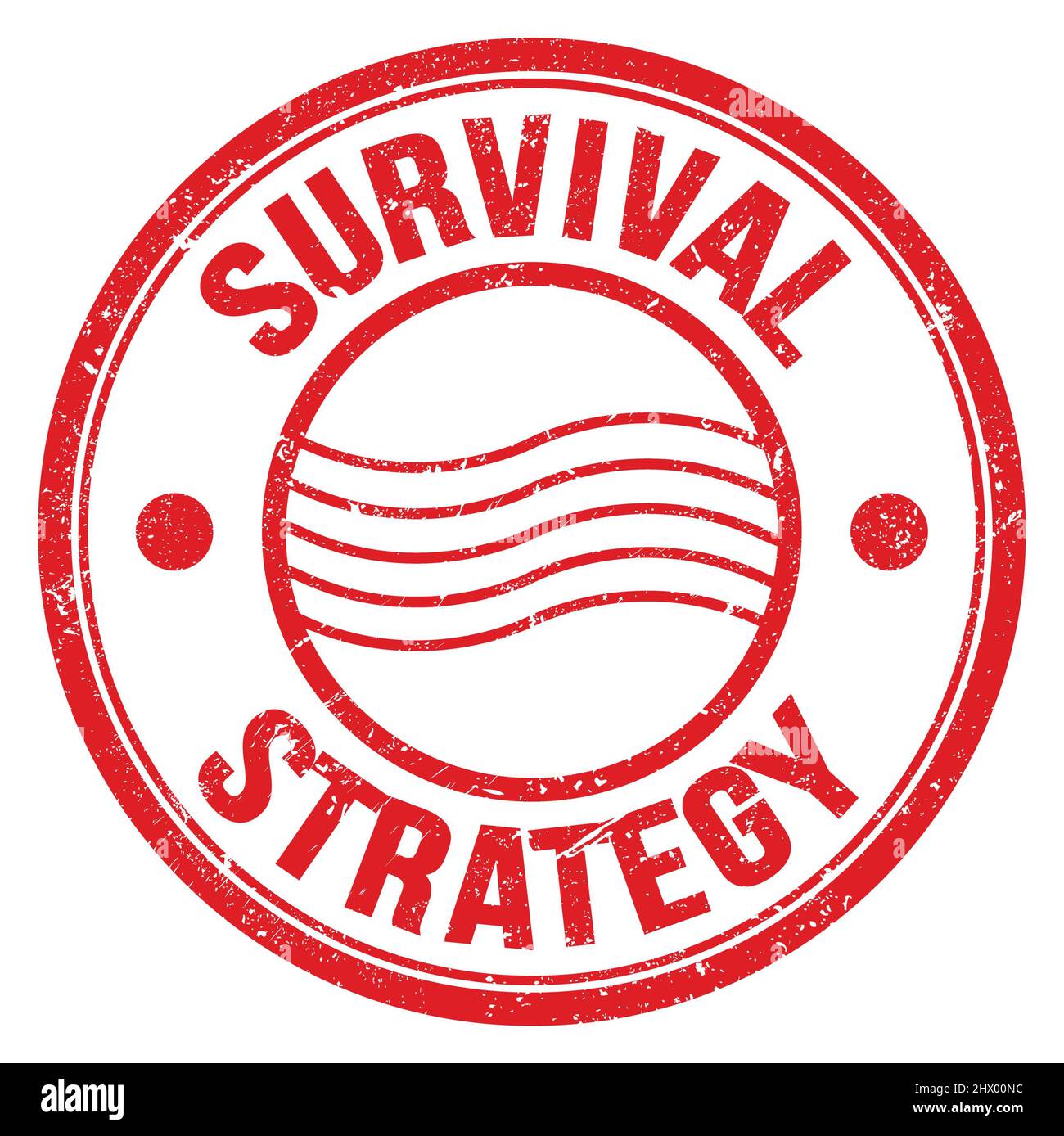 SURVIVAL STRATEGY text written on red round postal stamp sign Stock ...