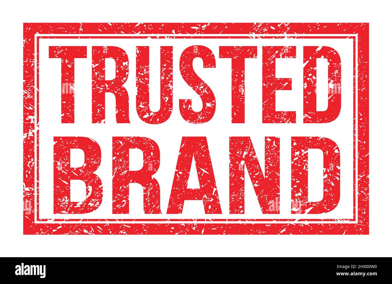 TRUSTED BRAND, words written on red rectangle stamp sign Stock Photo ...