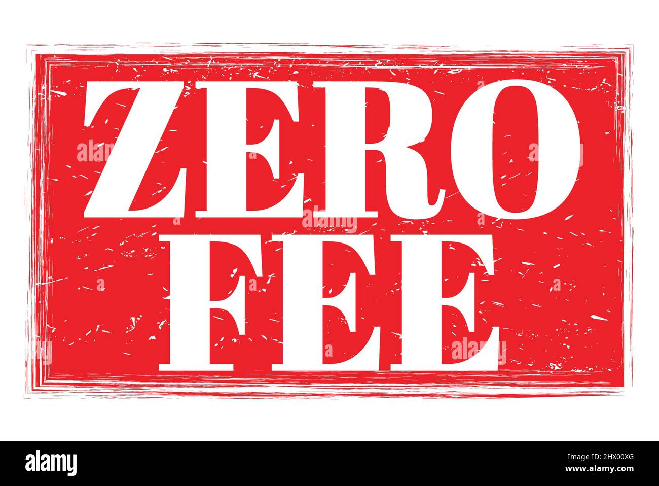 ZERO FEE, words written on red grungy stamp sign Stock Photo - Alamy