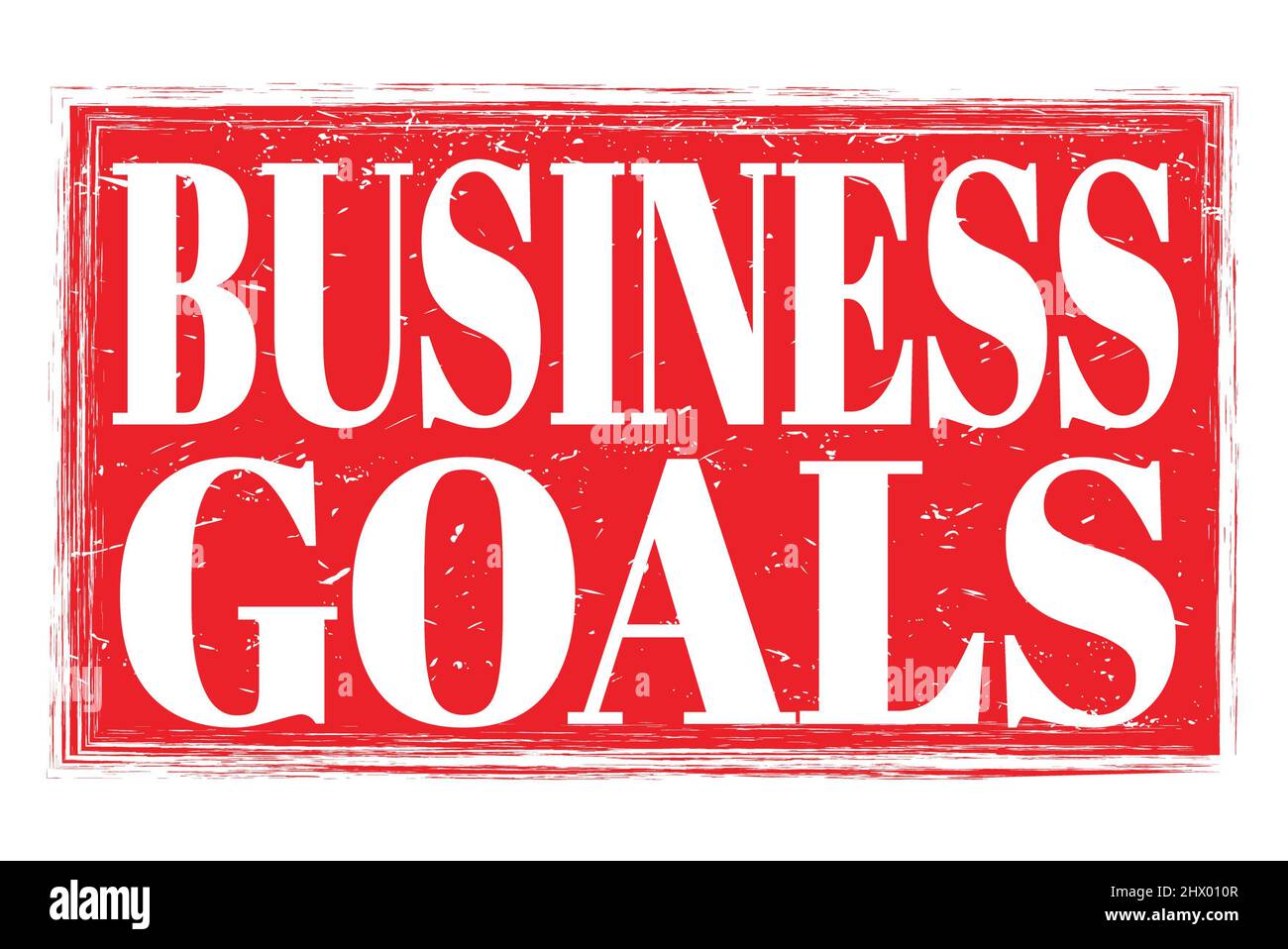 BUSINESS GOALS, words written on red grungy stamp sign Stock Photo - Alamy