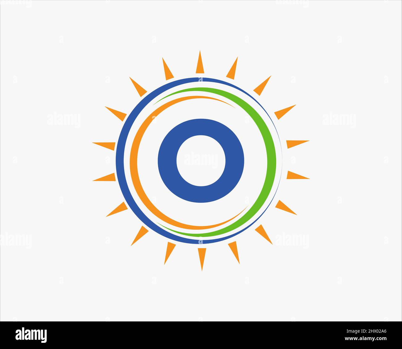 Sun Solar Energy Logo On Letter O Template. O Letter Solar Logo Design ...