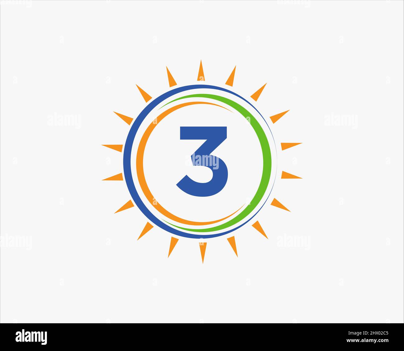 Sun Solar Energy Logo On Letter 3 Template. 3 Letter Solar Logo Design ...