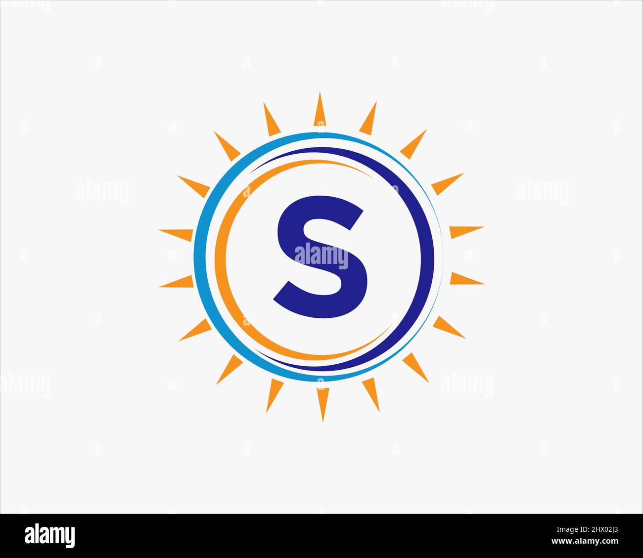 Sun Solar Energy Logo On Letter S Template. S Letter Solar Logo Design ...