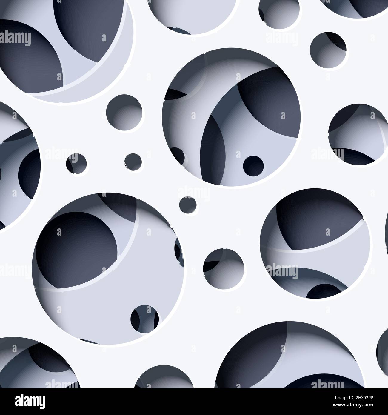 Abstract background with cut out circles of different sizes in paper ...
