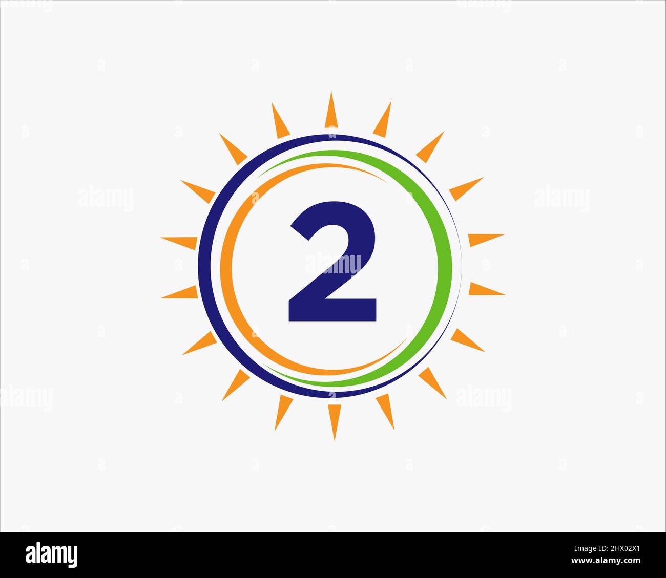 Sun Solar Energy Logo On Letter 2 Template. 2 Letter Solar Logo Design ...