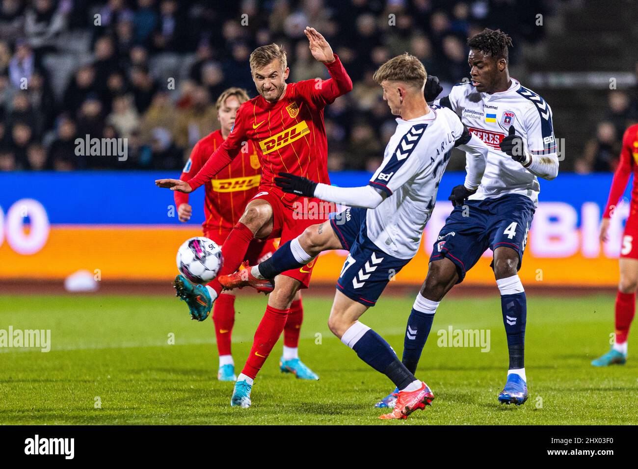 Aarhus, Denmark. 07th, March 2022. Benjamin Nygren (9) of FC ...