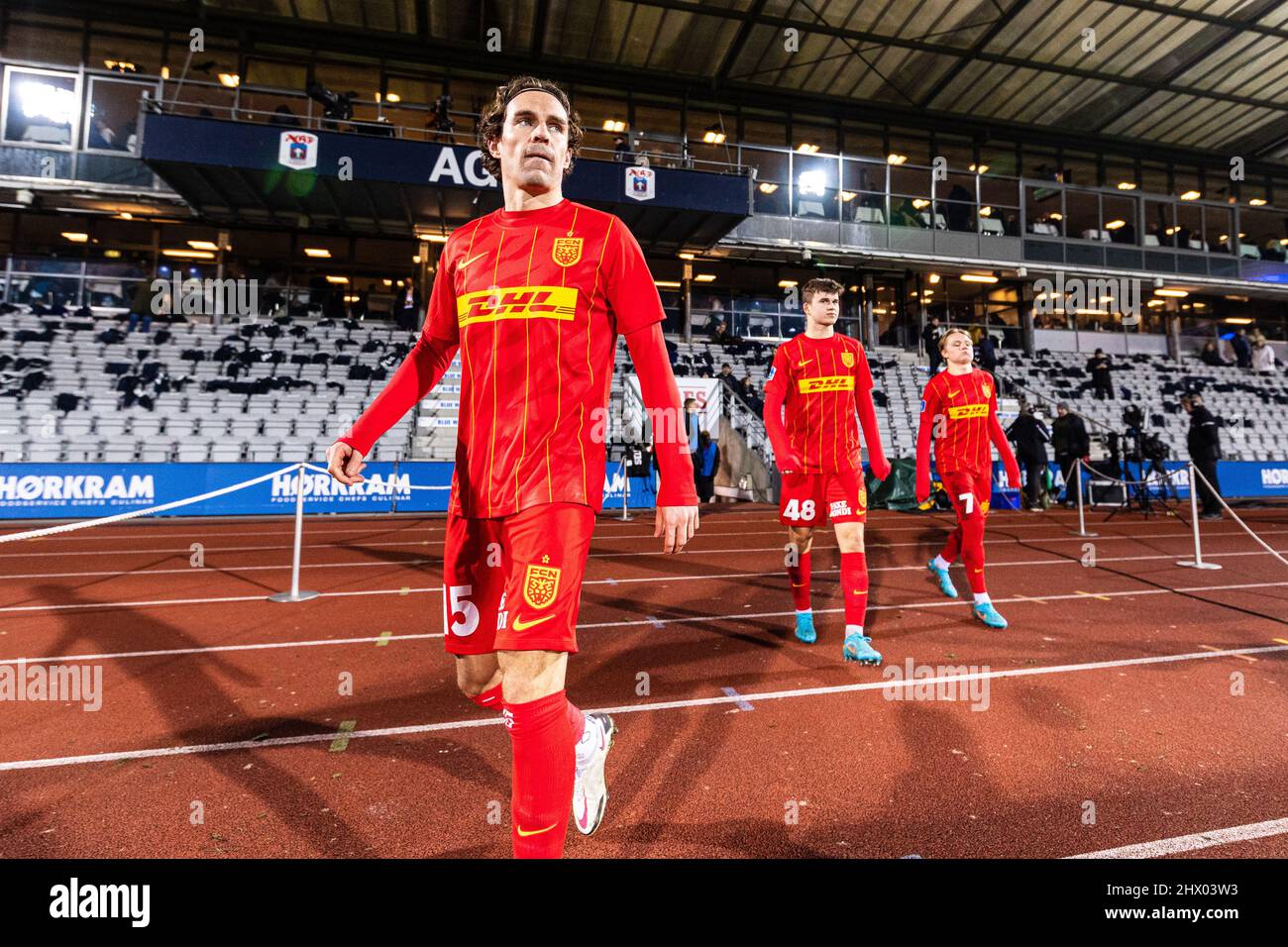 Aarhus, Denmark. 07th, March 2022. Erik Marxen (15) of FC Nordsjaelland ...