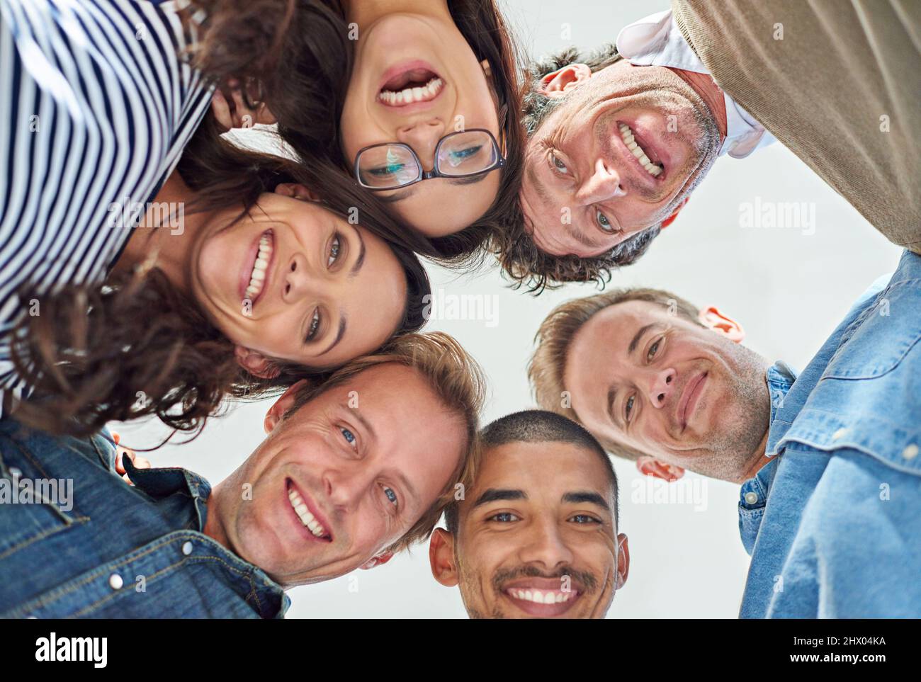 Everything is possible with a team of creative minds. Low angle shot of ...