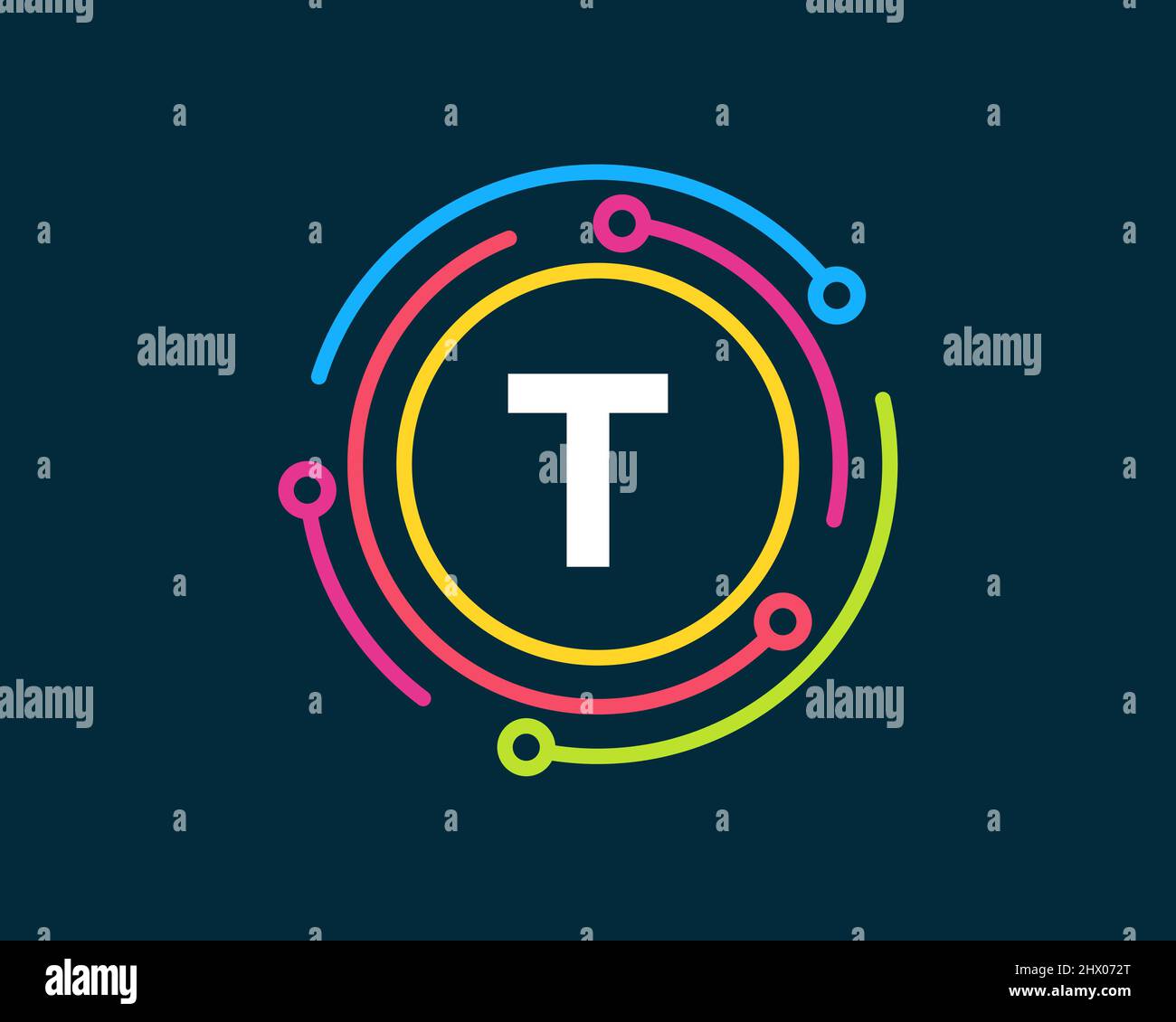Technology logo design with T letter concept. Letter T technology logo ...