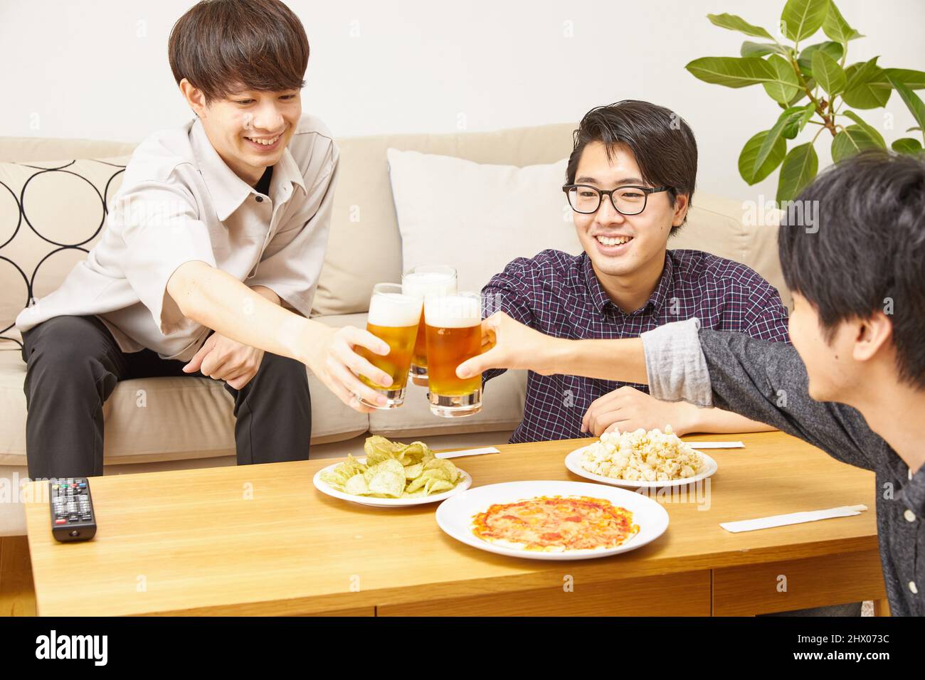 Japanese Men Having A Good Time Stock Photo - Alamy