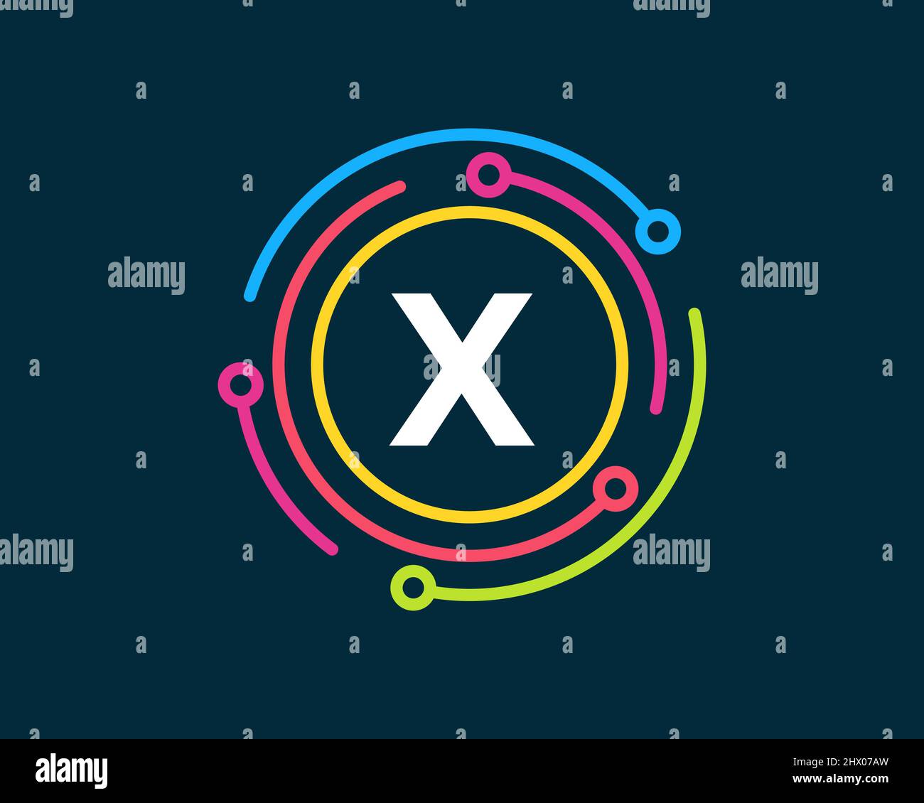 Technology logo design with X letter concept. Letter X technology logo ...