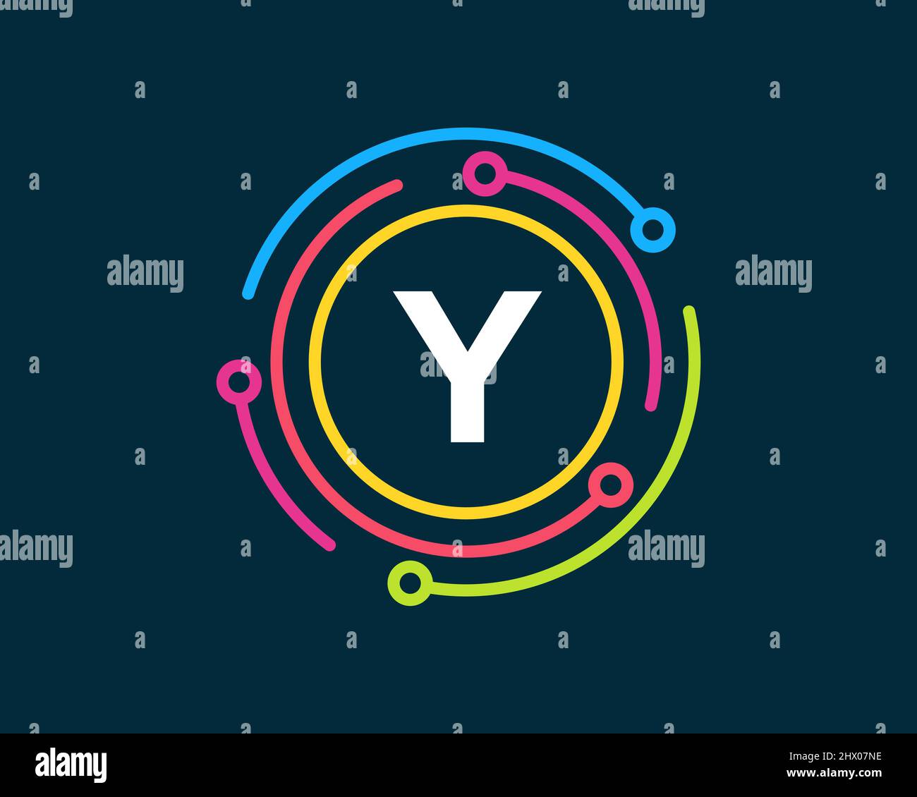 Technology logo design with Y letter concept. Letter Y technology logo ...