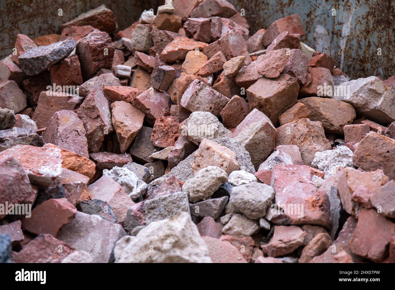 Old red bricks from demolished brick wall Stock Photo - Alamy