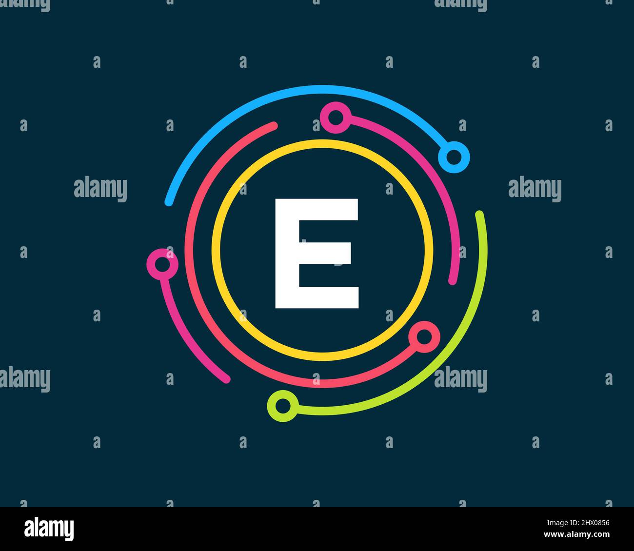 Technology logo design with E letter concept. Letter E technology logo ...