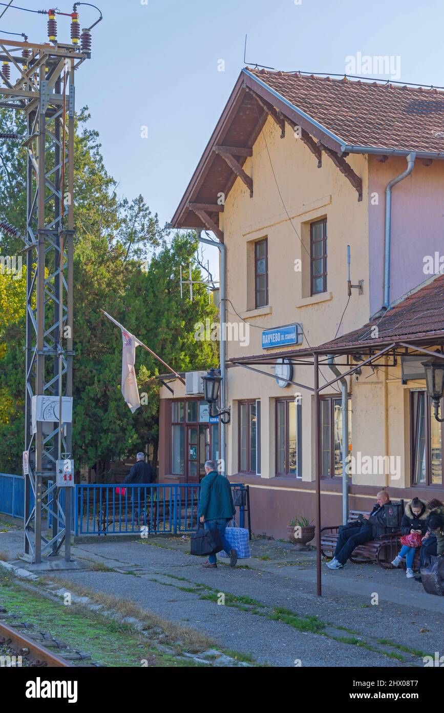 Pancevo, Serbia - October 31, 2021: People Waiting Train at Main Train ...