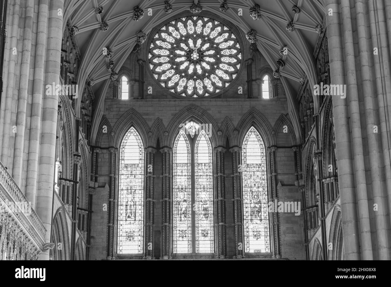 York Minster Rose Window Black and White Stock Photos & Images - Alamy