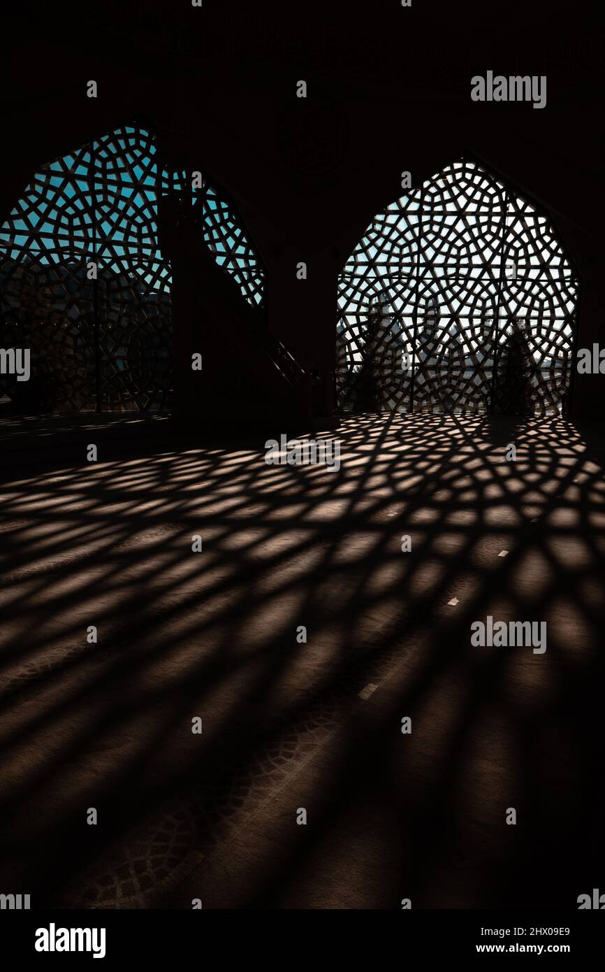 Islamic background photo. Shadows of the window of a mosque. Ramadan or ...