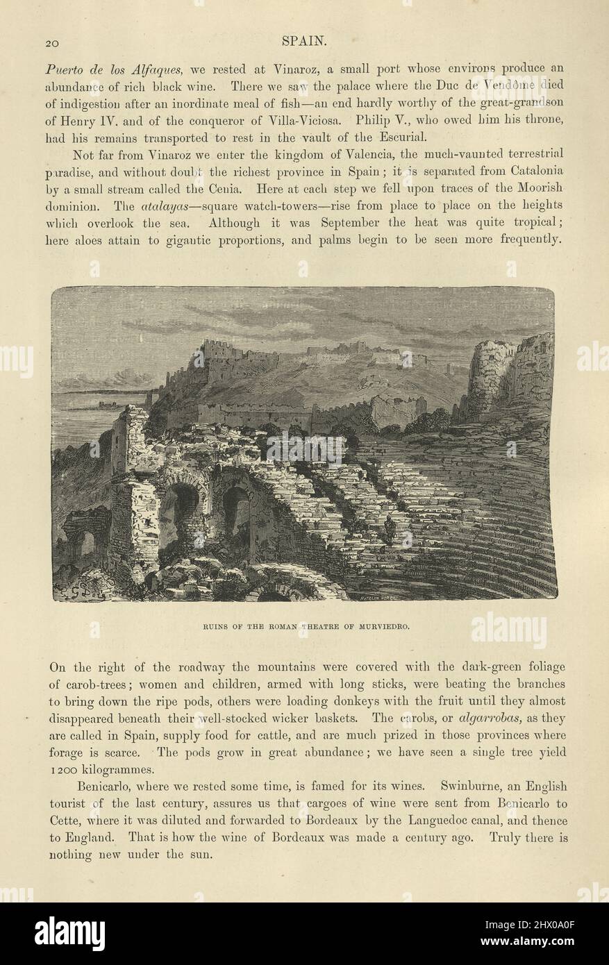 Ruins of the Roman Theatre of Murviedro, Spain by Baron ch. D'Avillier ...