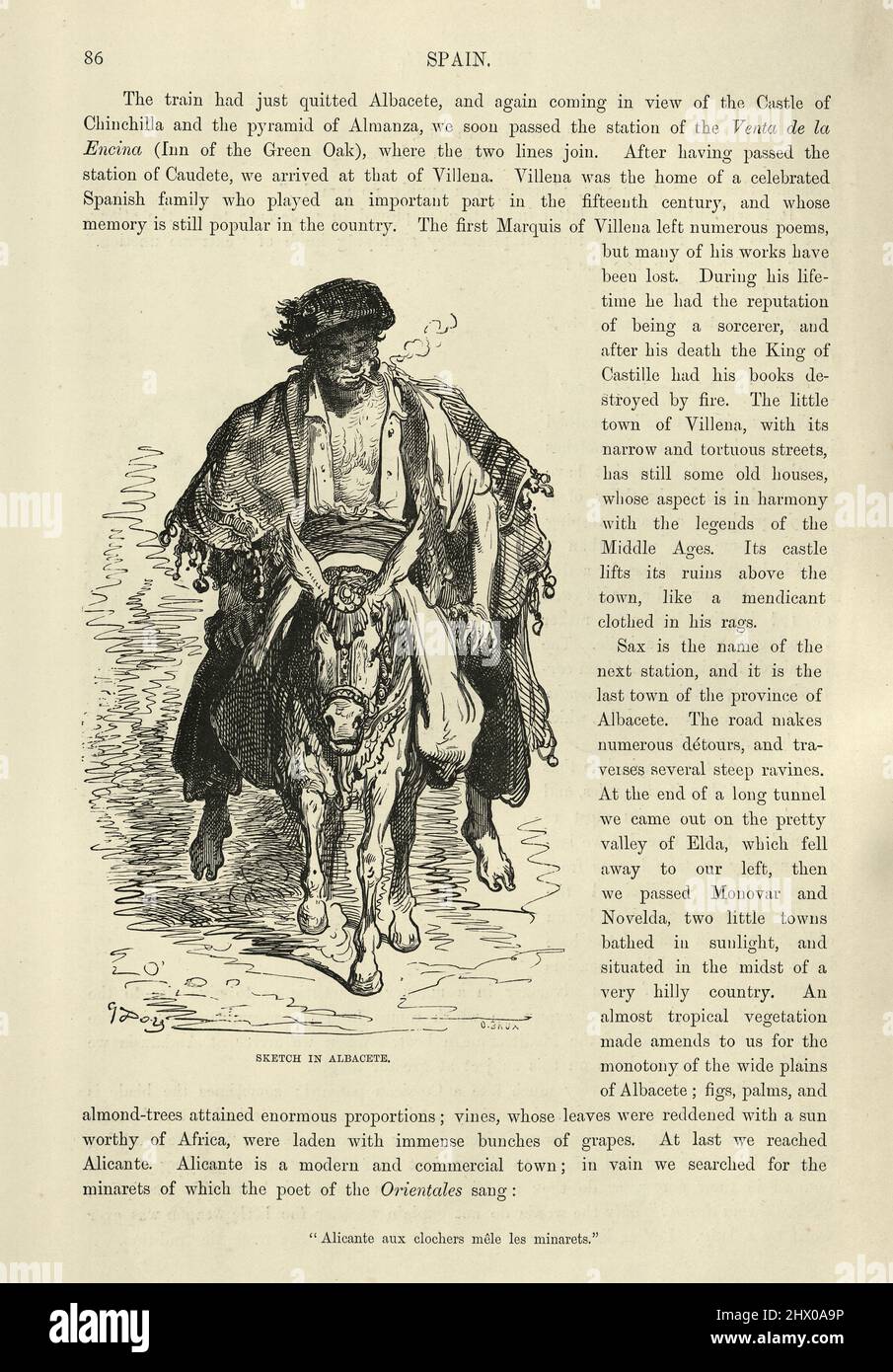 Sketch in Albacete, Castilla–La Mancha, Man riding a donkey, Page from ...