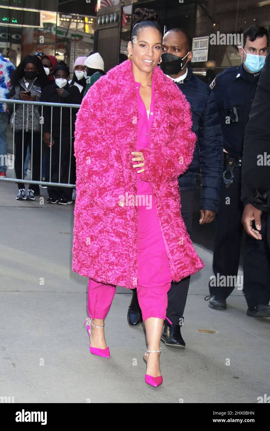 New York, NY, USA. 08th Mar, 2022. Alicia Keys seen exiting ABC studios ...