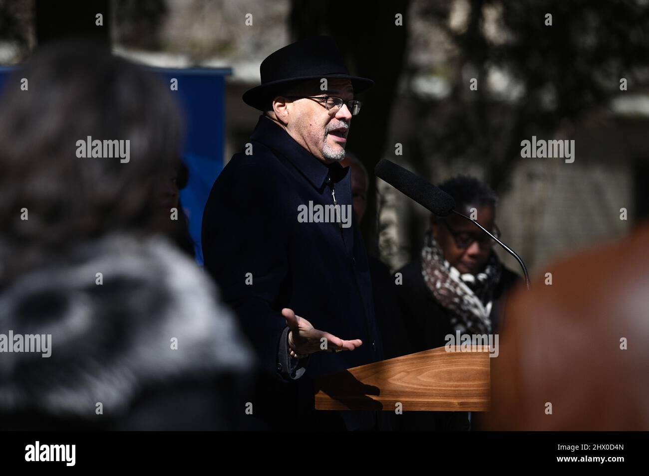 Department of Education Chancellor David C. Banks speaks at a press ...