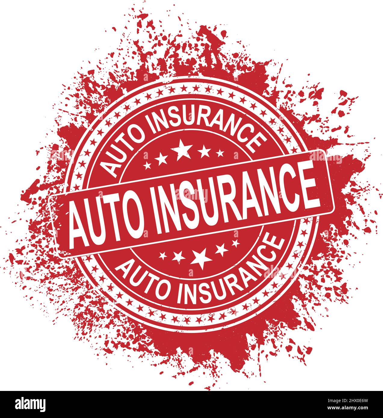 Auto Car insurance grunge rubber stamp on white background, vector ...