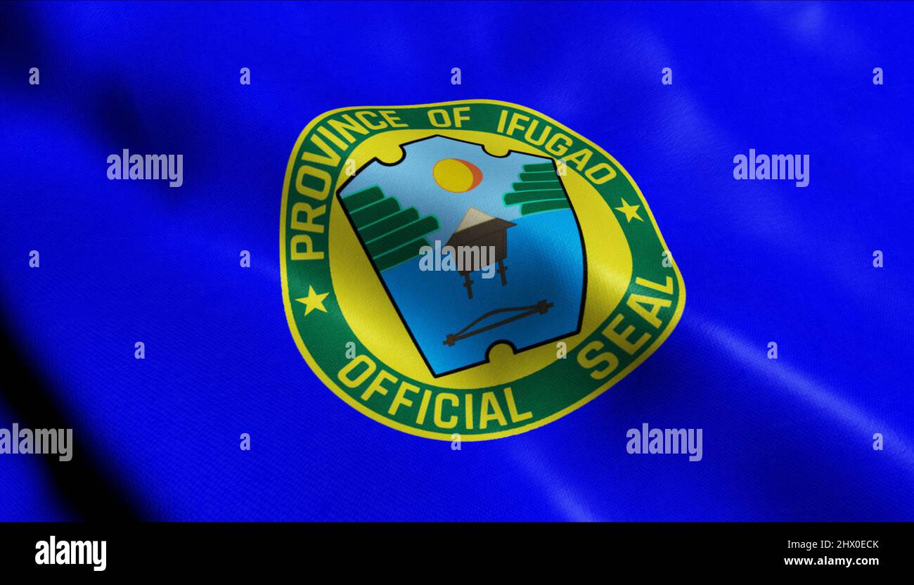 3D Illustration of a waving Philippines province flag of Ifugao Stock ...