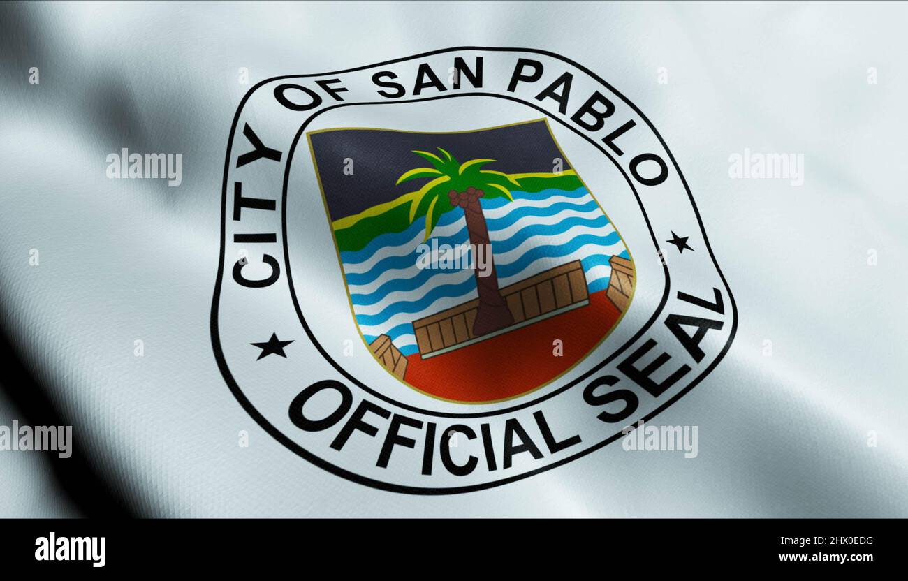 3D Illustration of a waving Philippines city flag of San Pablo Stock ...