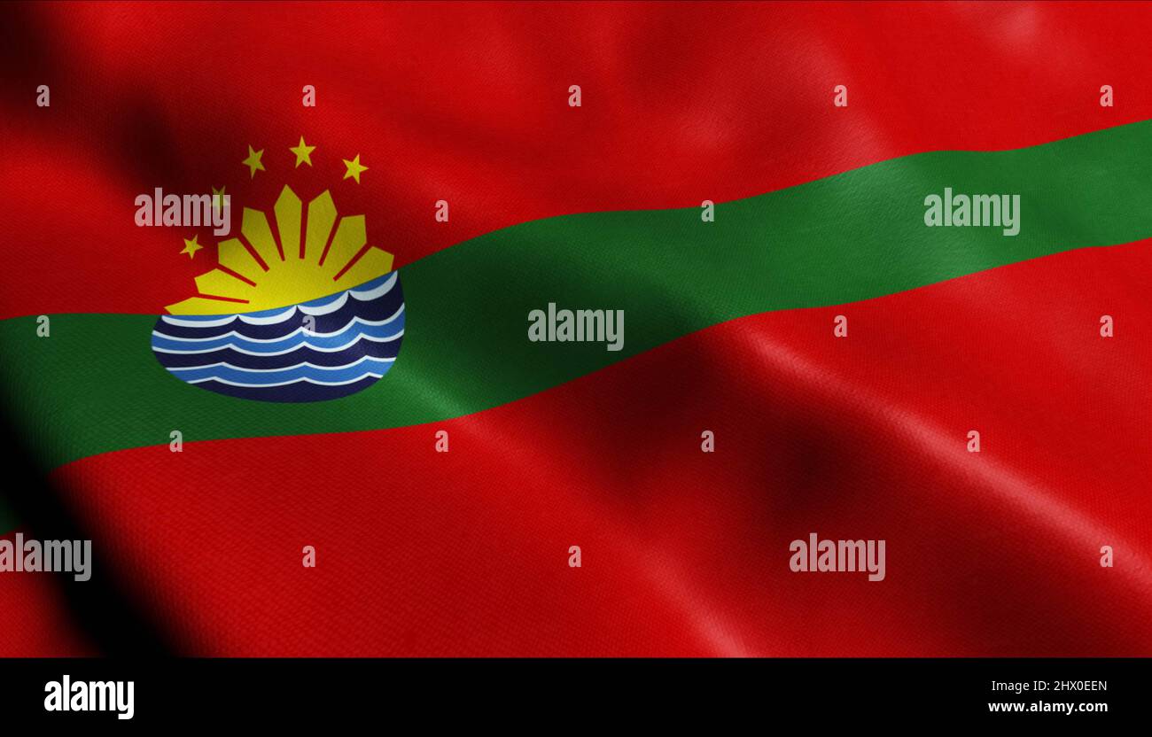 3D Illustration of a waving Philippines city flag of Cavite Stock Photo ...