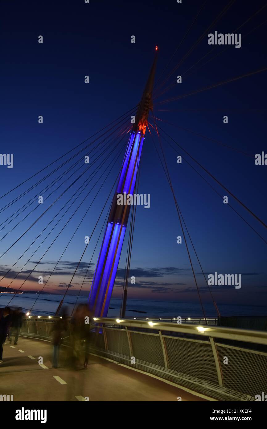 Pescara Bridge by Night in Abruzzo, Italy Stock Photo - Alamy
