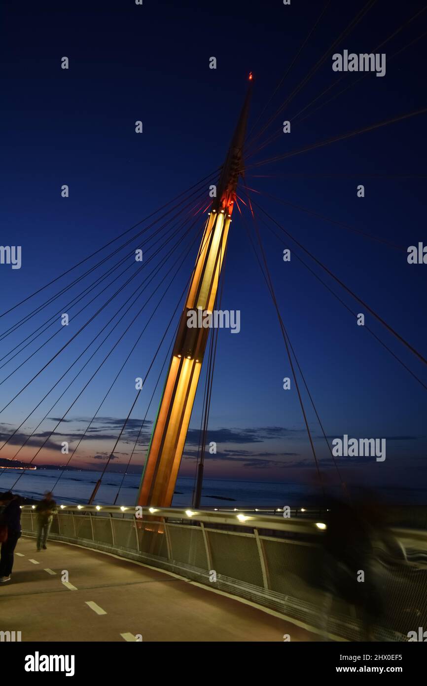 Pescara Bridge by Night in Abruzzo, Italy Stock Photo - Alamy