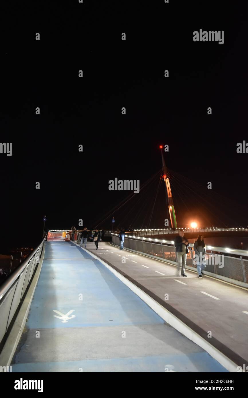Pescara Bridge by Night in Abruzzo, Italy Stock Photo - Alamy