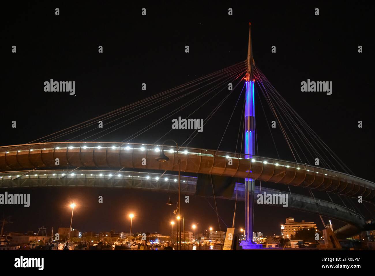 Pescara Bridge by Night in Abruzzo, Italy Stock Photo - Alamy