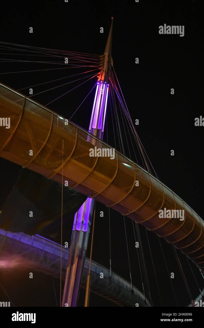 Pescara Bridge by Night in Abruzzo, Italy Stock Photo - Alamy
