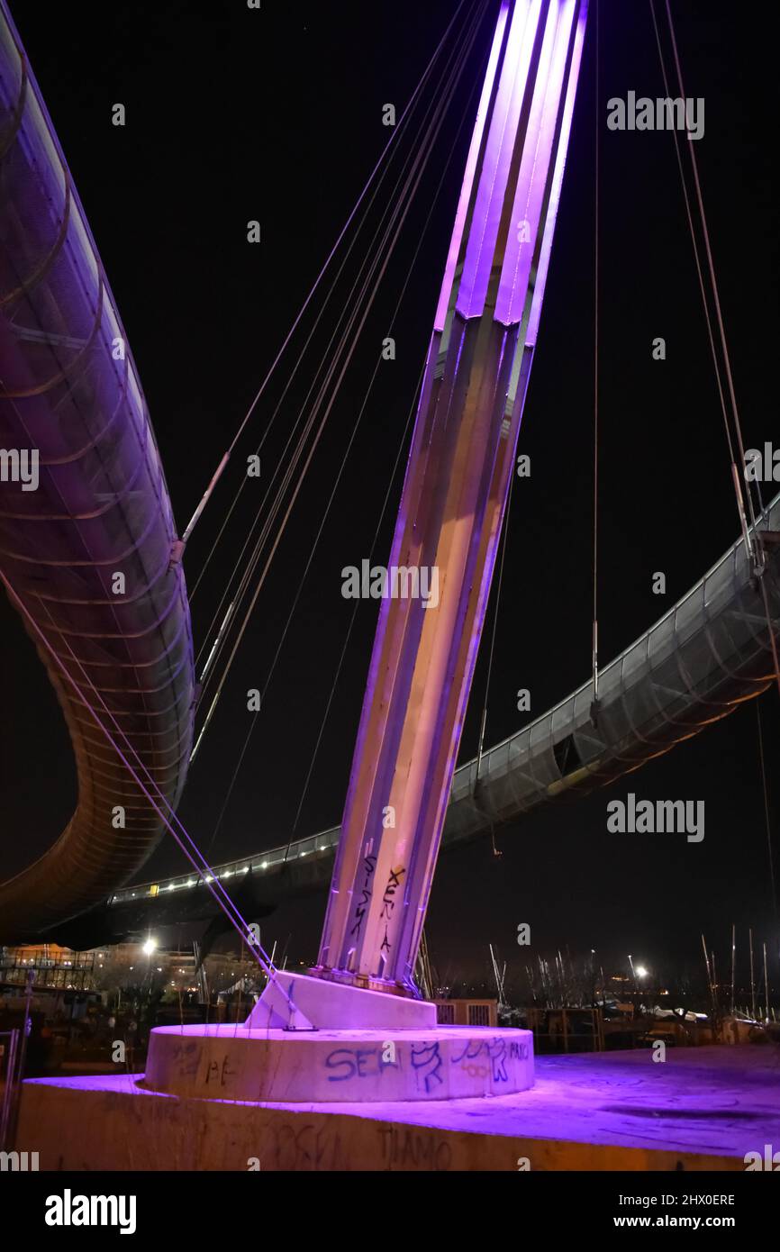 Pescara Bridge by Night in Abruzzo, Italy Stock Photo - Alamy
