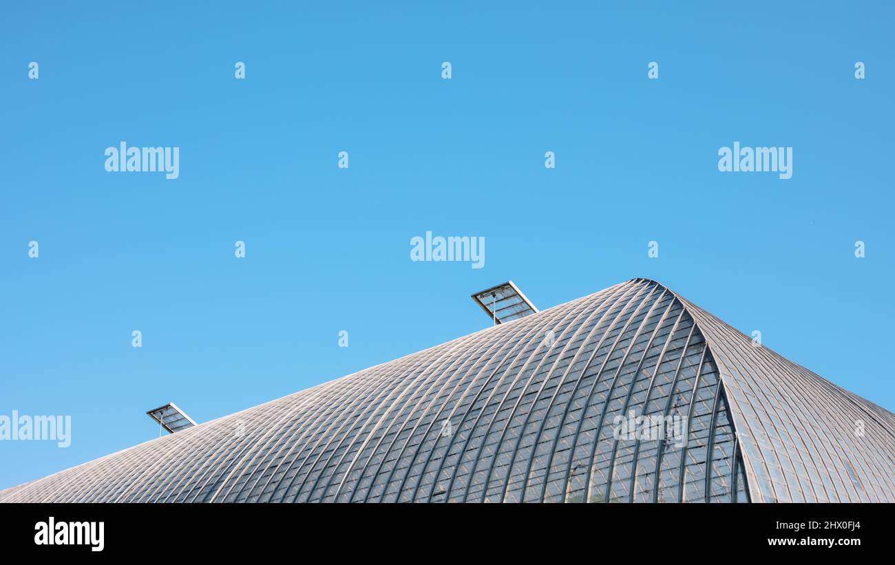 Glass pavilion roof at the Botanical Gardens, Sheffield, South ...