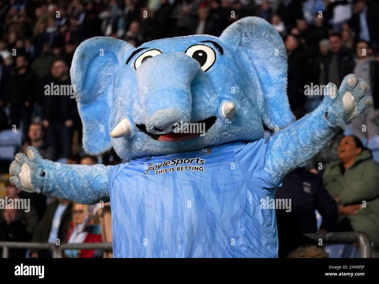 Coventry City mascot Sky Blue Sam during the Sky Bet Championship match ...