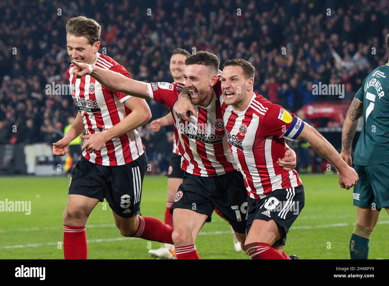 Jack Robinson #19 of Sheffield United scores to make it 3-0 in, on 3/8 ...