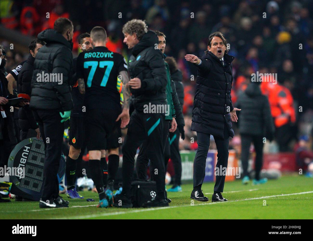 Inter Milan manager Simone Inzaghi on the touchline during the UEFA ...