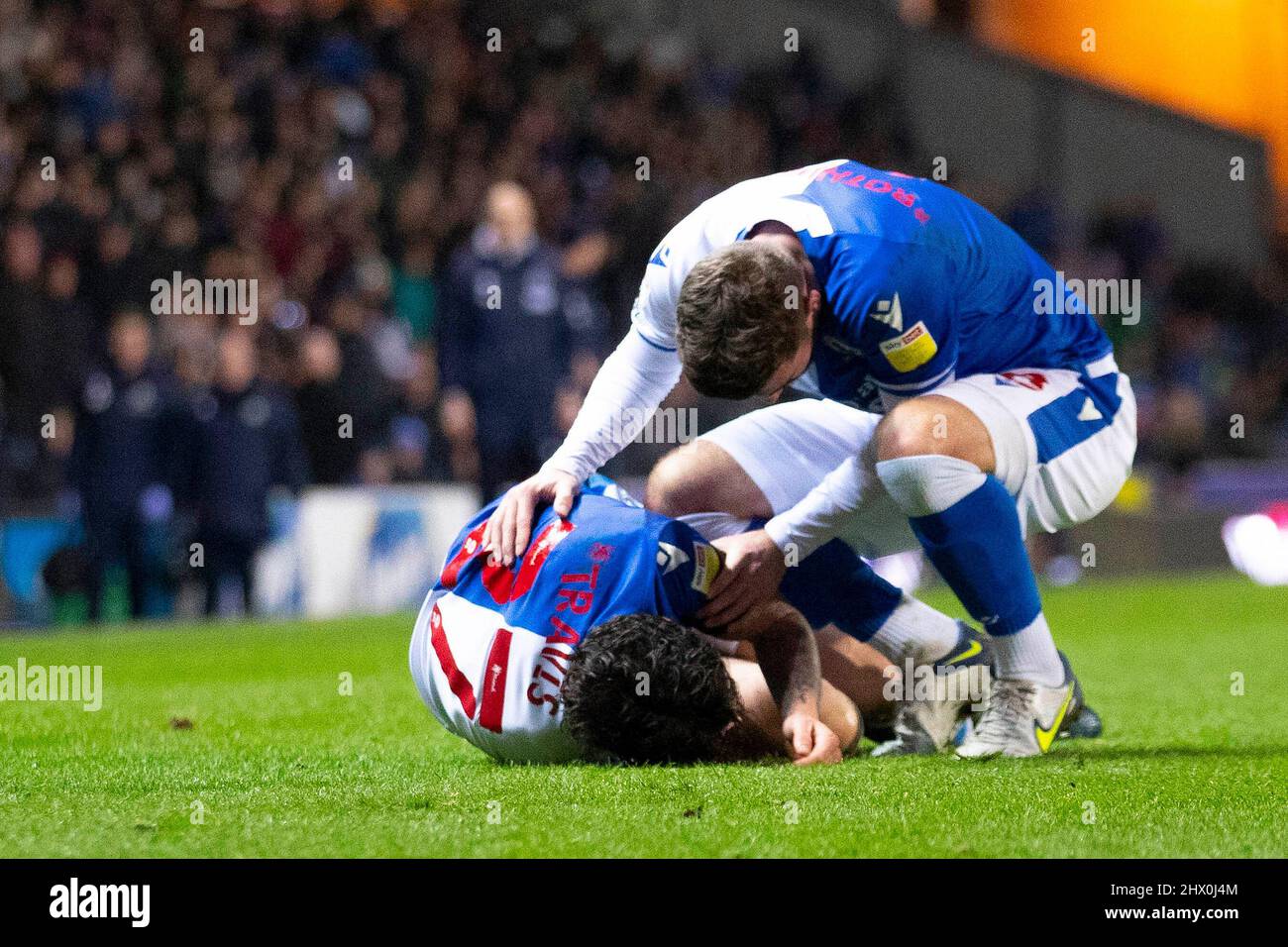 Lewis Travis #27 of Blackburn Rovers fouled by the opponent Stock Photo ...