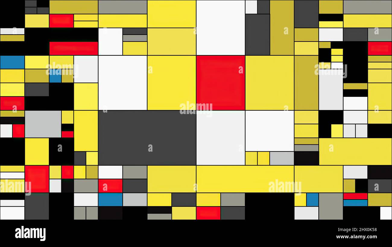 Colorful rectangles mondrian style art illustration Stock Photo - Alamy