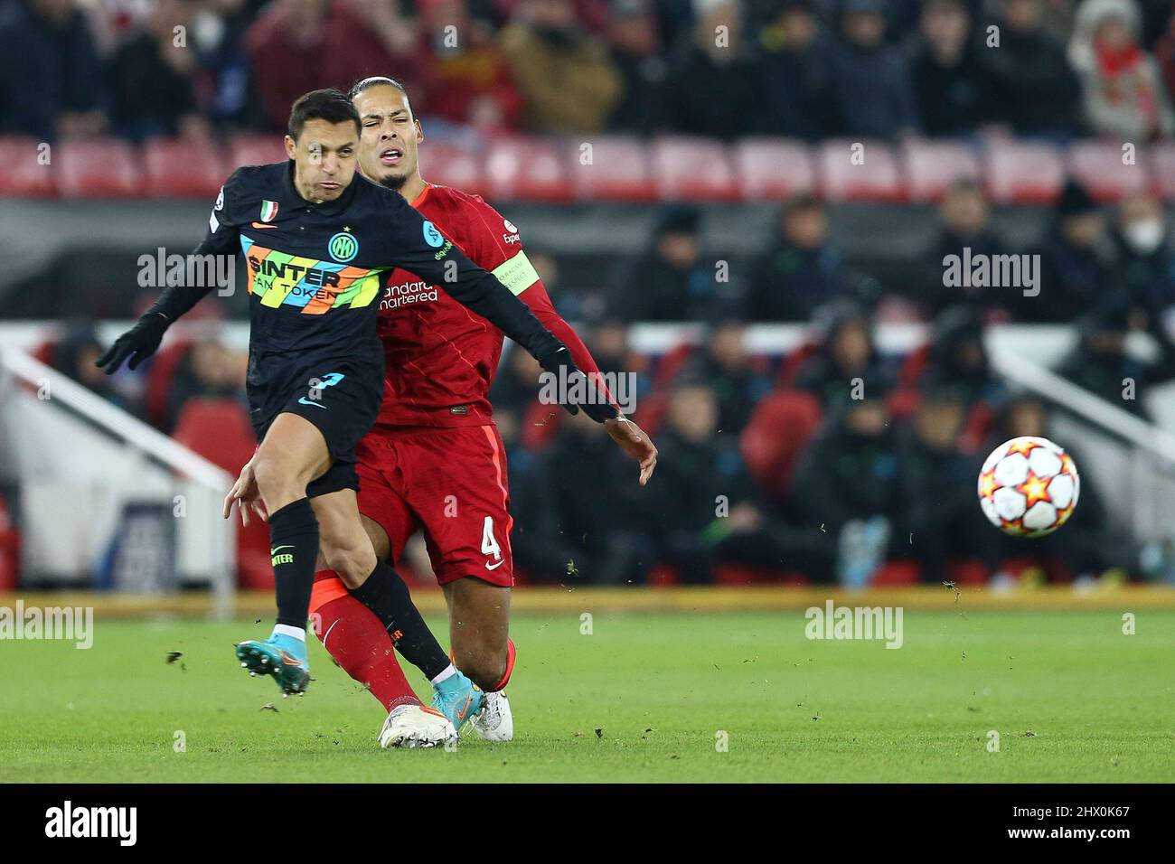 Liverpool, UK. 08th Mar, 2022. Virgil van Dijk of Liverpool and Alexis ...