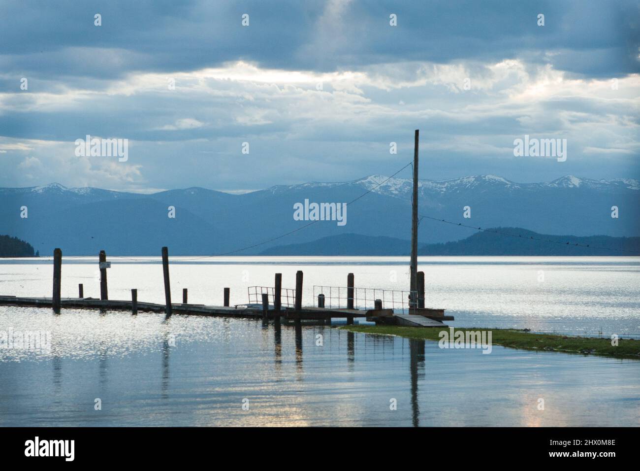 dock in mountain lake Stock Photo - Alamy