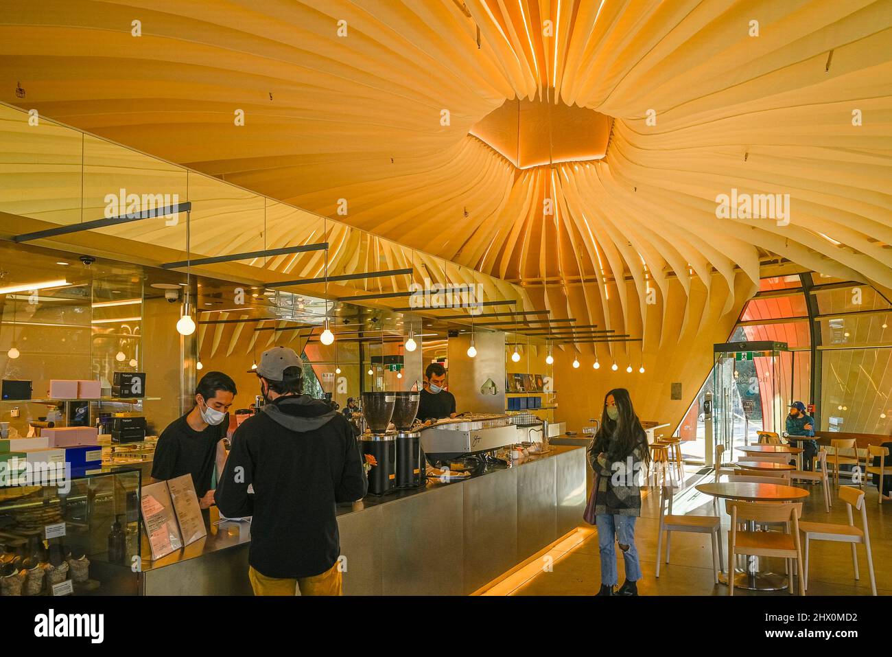 Interior, Nemesis Coffee shop, GNW, Vancouver, British Columbia, Canada ...