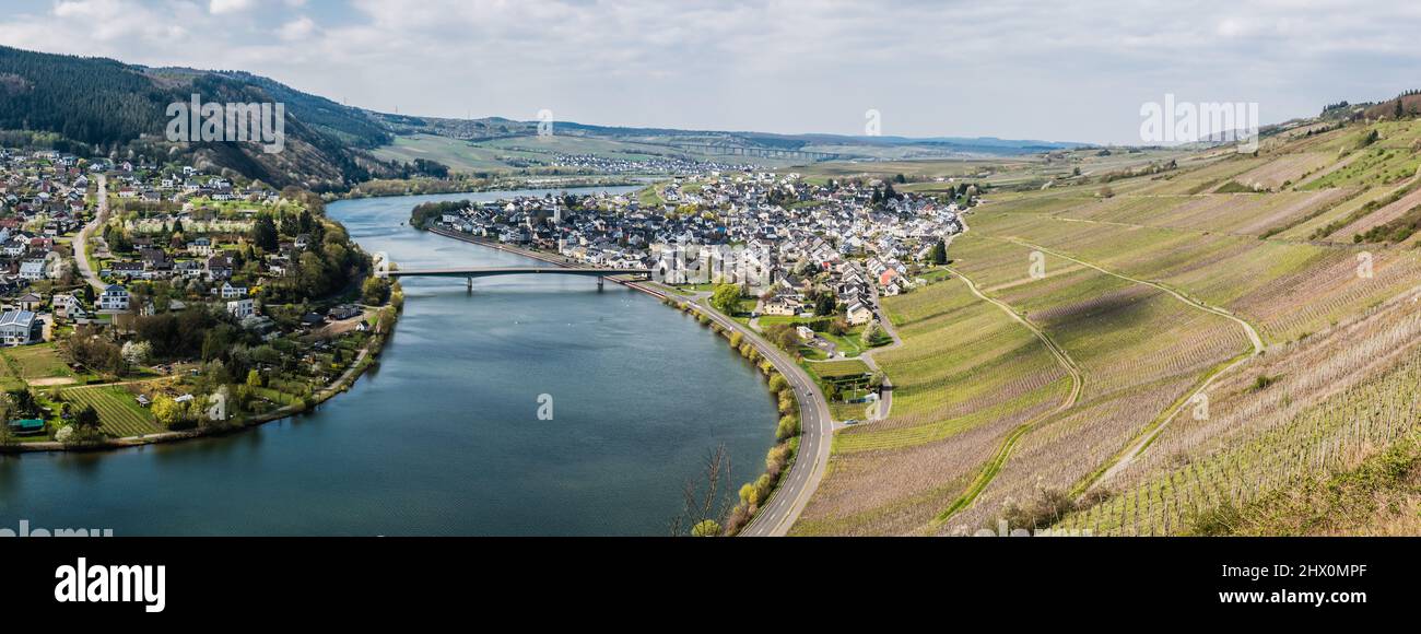 Mehring, Rhineland- Palatinate - Germany - 04 12 2019 - View over the ...