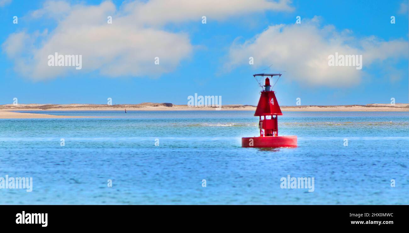 Red Nun Navigation Buoy at Chatham, Cape Cod in New England Stock Photo ...