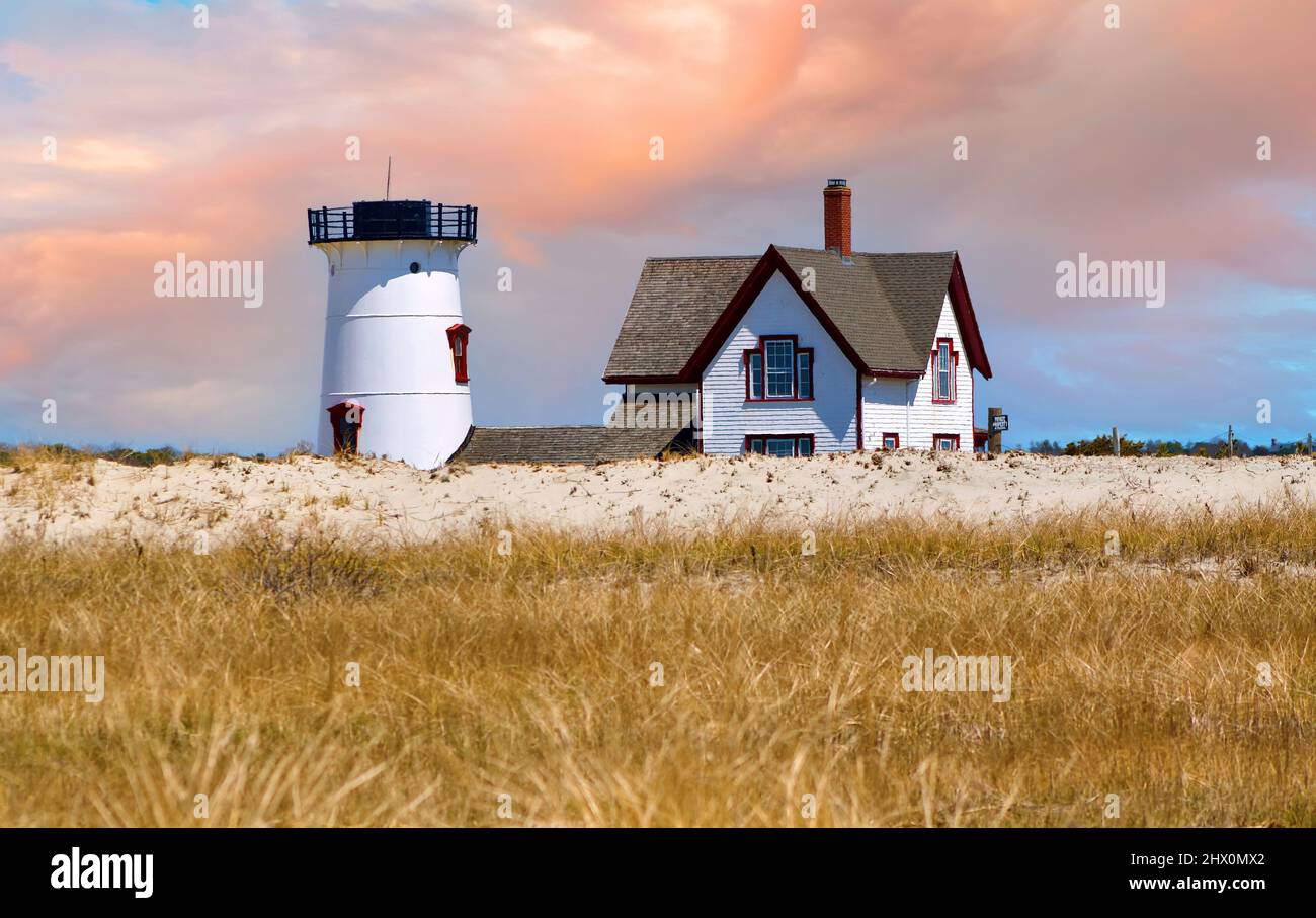 Historic Stage Harbor Lighthouse at Chatham, Cape Cod Stock Photo - Alamy