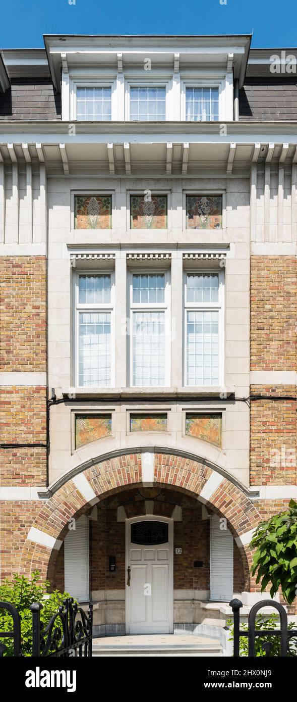 Schaerbeek, Brussels - Belgium - 05 30 2019 - Art nouveau facades ...