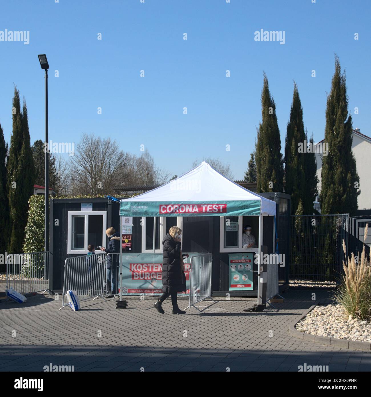Nieder-Olm, Germany Tuesday 03. 08.2022 at 13:30. A temporary Corona ...
