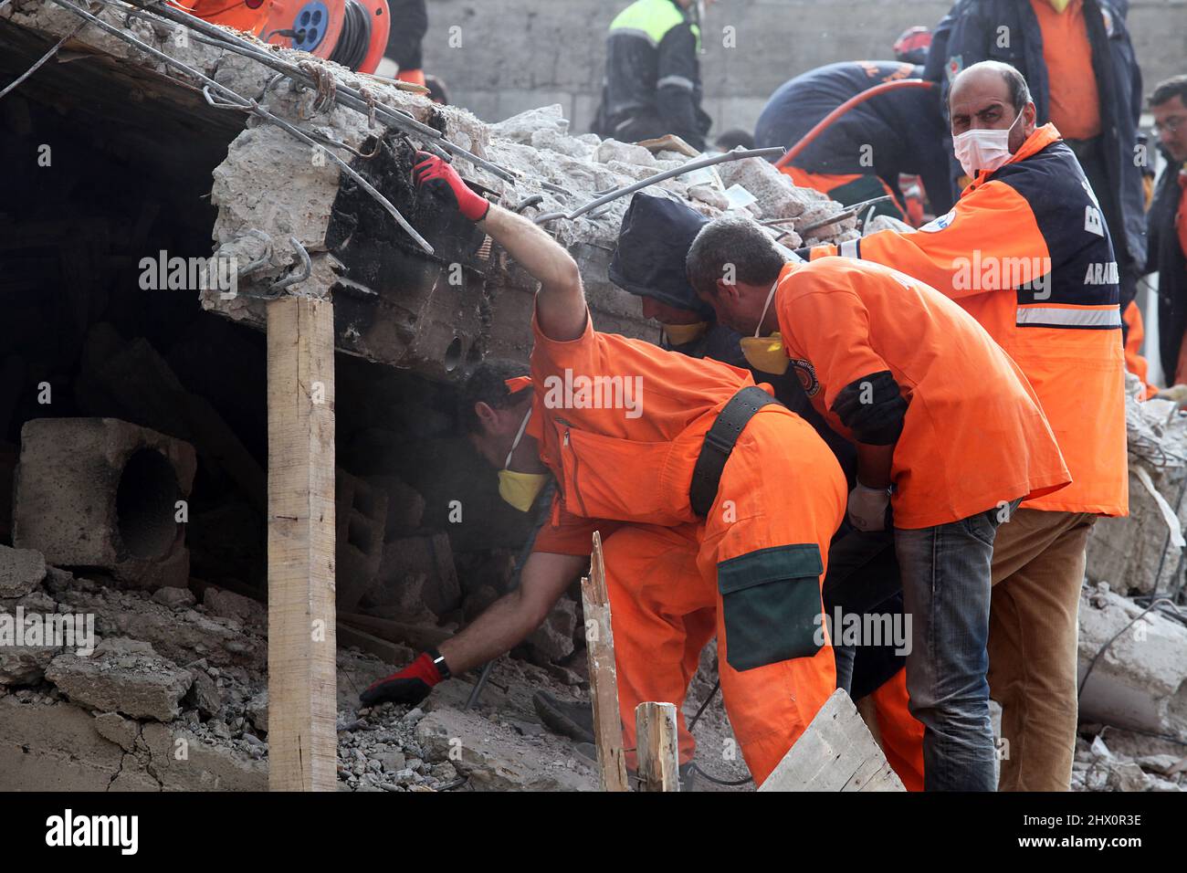 VAN, TURKEY - OCTOBER 25: Rescue team is searching for the wounded ...